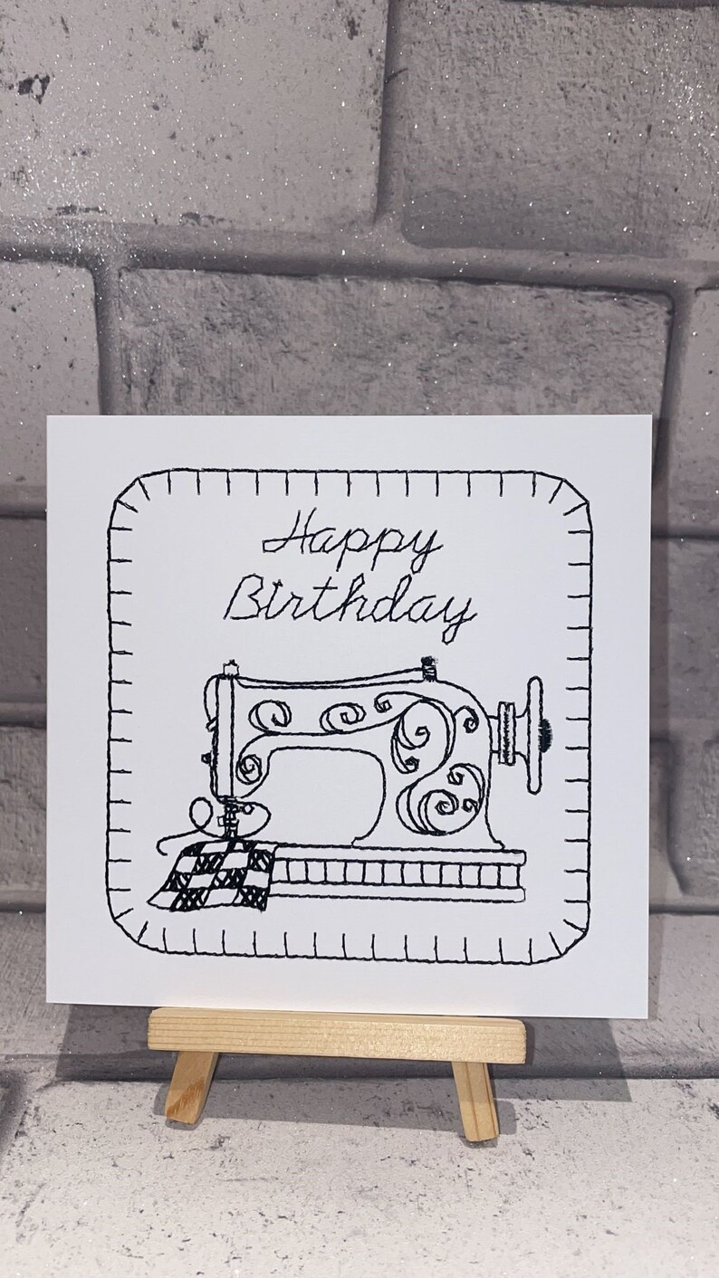 Handmade Machine Embroidered Card - Etsy