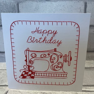 Handmade Machine Embroidered Card - Etsy