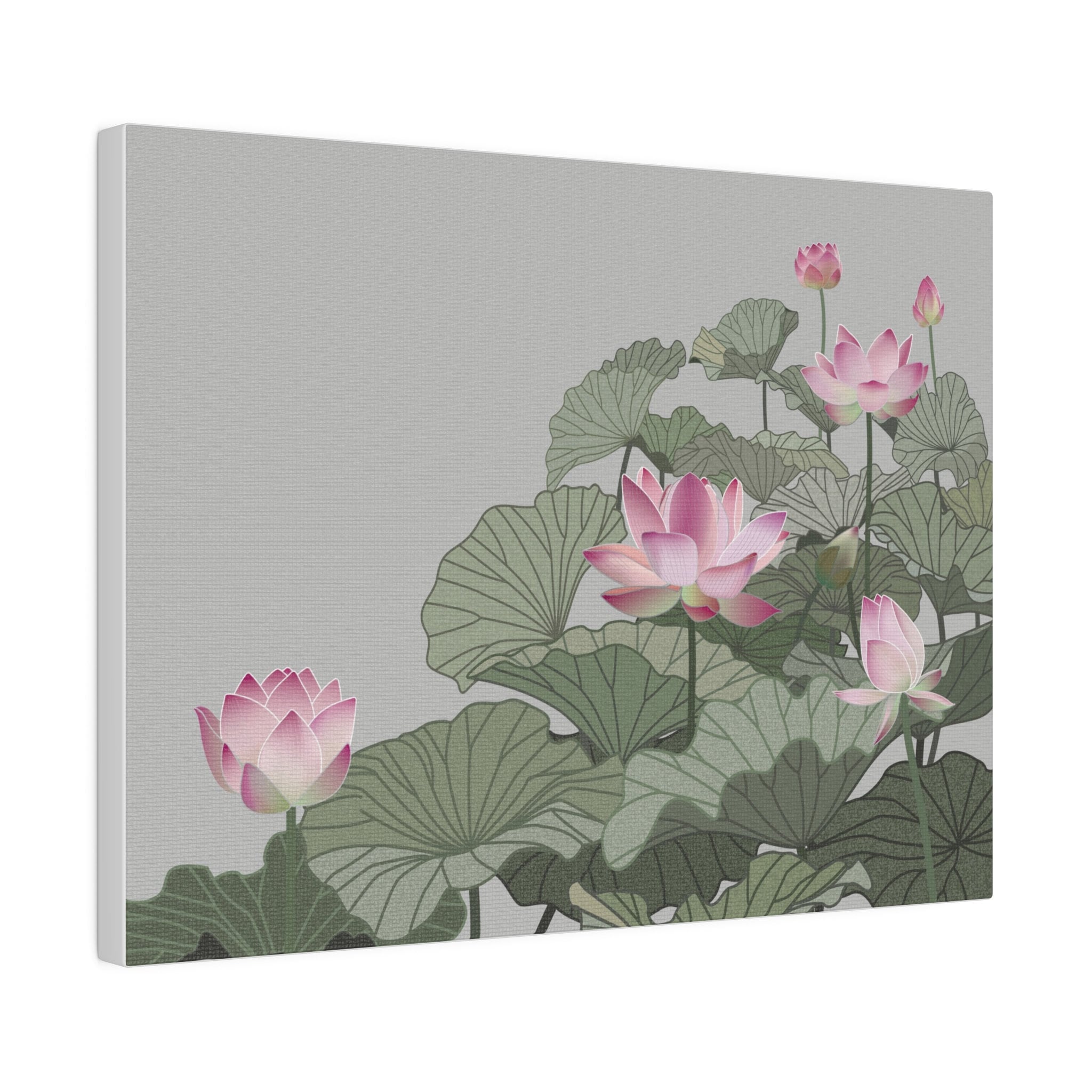 Lotus Flower Art, Lotus Wall Decor, Lotus Wall Art, Lotus Pond Canvas ...