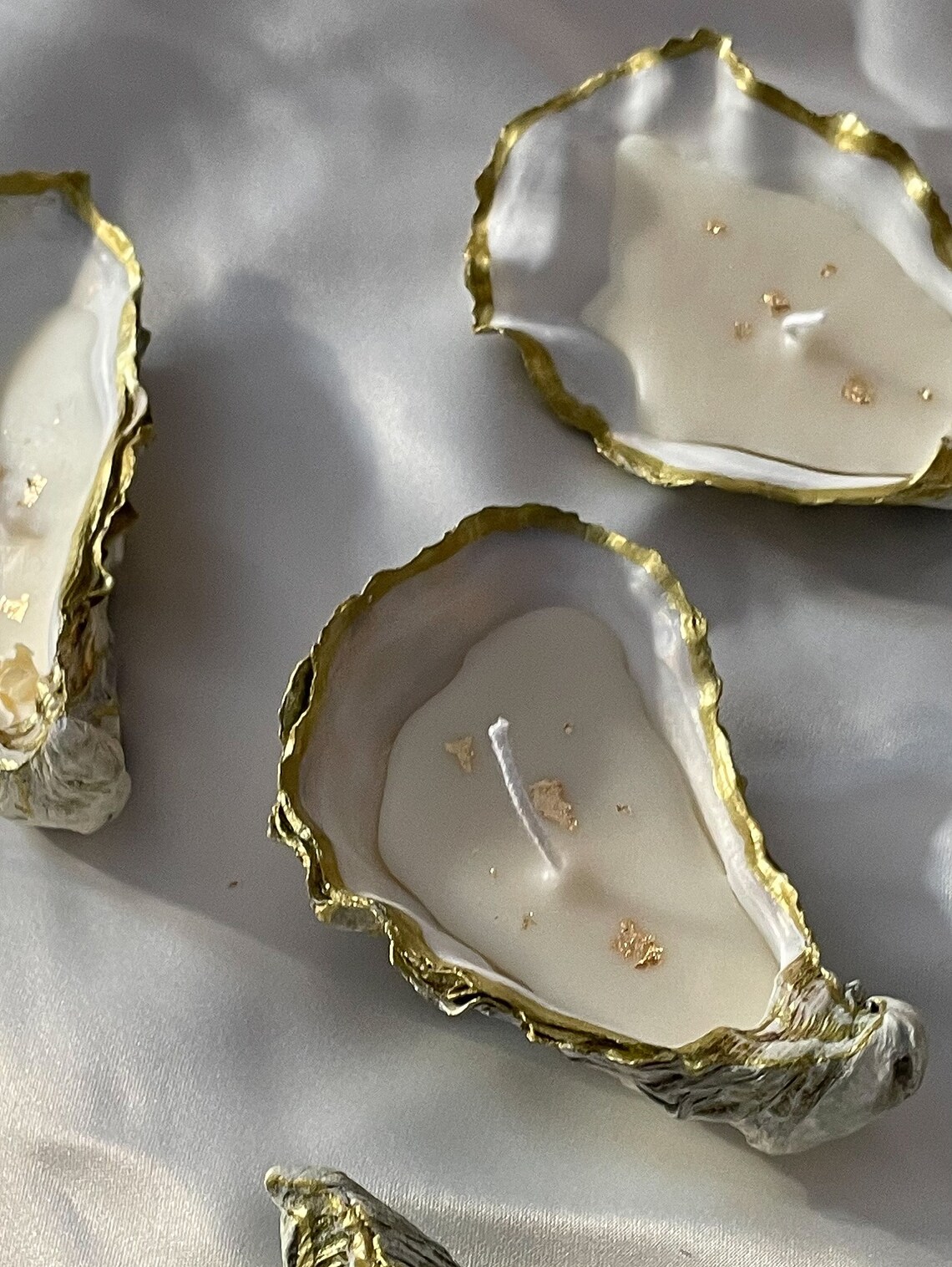 Oyster Candles Set of 23 or 4 Candles in a Shell Wedding - Etsy