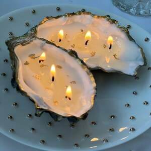 Oyster Candles | Set of 2,3 or 4 Candles in a Shell | Wedding Present ...
