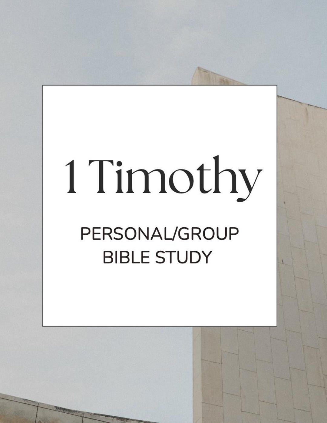 1 Timothy Personal & Group Bible Study Guide | Printable Devotional ...