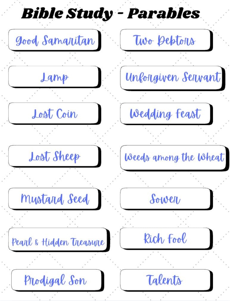 Parables Bible Study Guide: Printable Scripture Study Tool (PDF ...