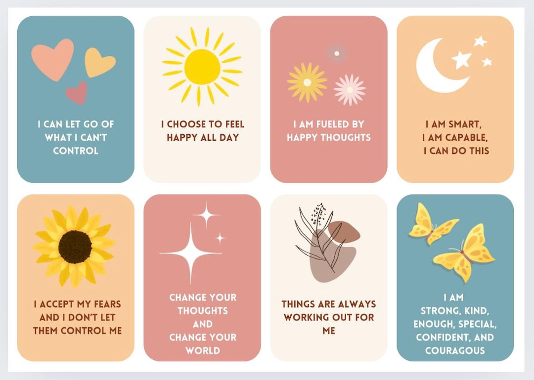Positive Affirmation Flashcards - Etsy