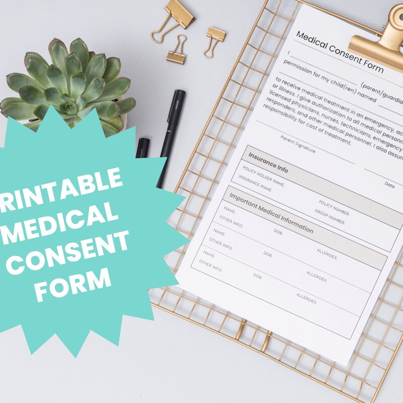 Babysitter Medical Consent Form - Etsy