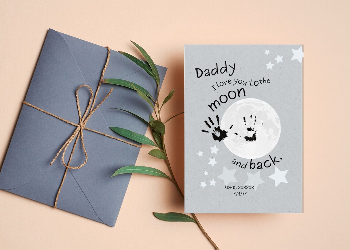 Personalized Father's Day/birthday Card | DIY Handprint Craft | Gift ...