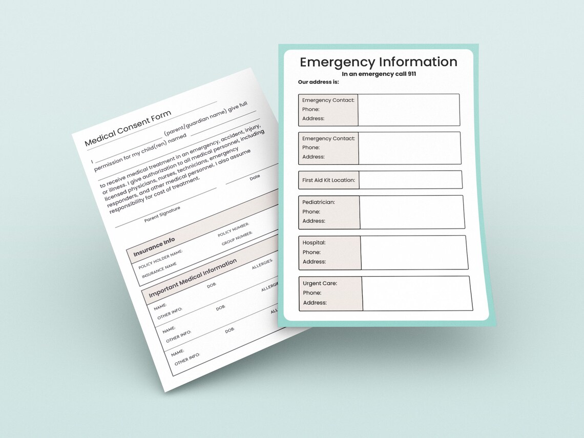 Family Handbook Printable PDF ~ Nanny Binder ~ Babysitter Information ...