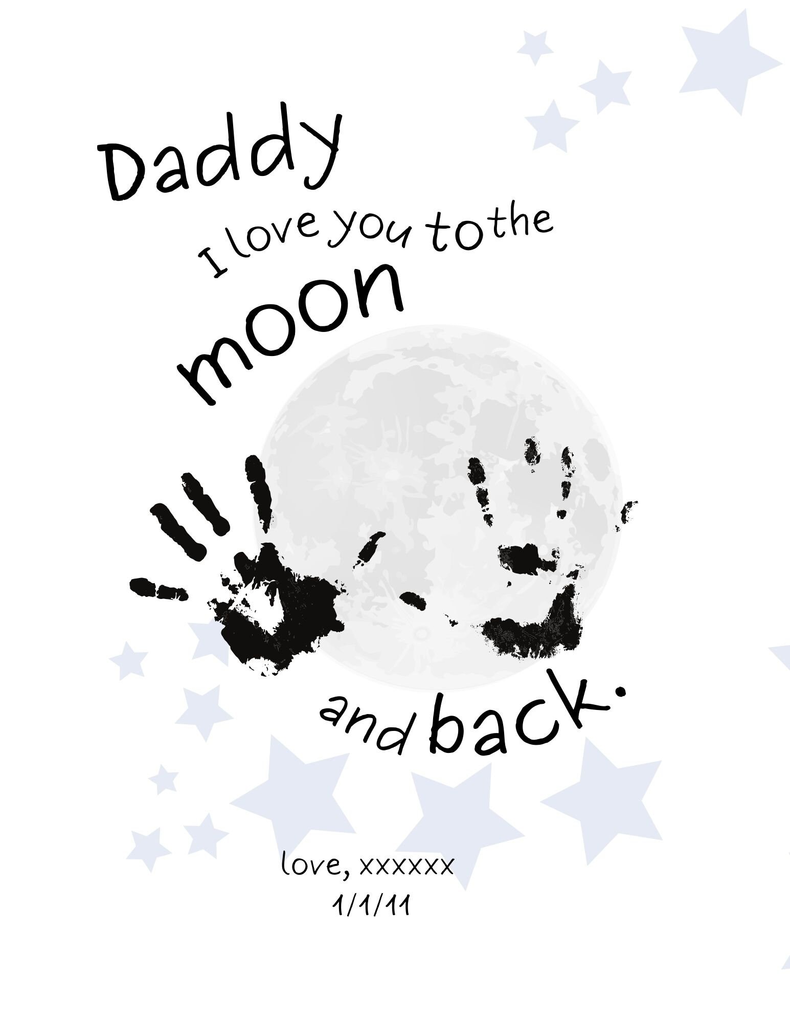 Personalized Father's Day/birthday Card | DIY Handprint Craft | Gift ...