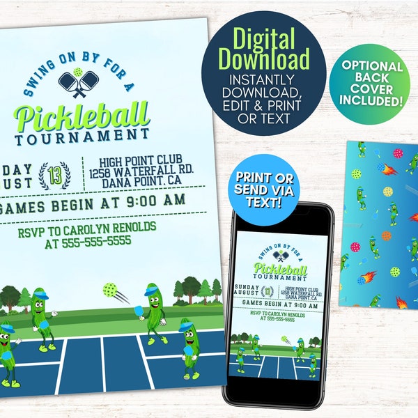 Digital Pickleball Invitation - Etsy