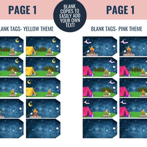 Camping Favor Tags Customizable Template, Digital Download, Thank You ...