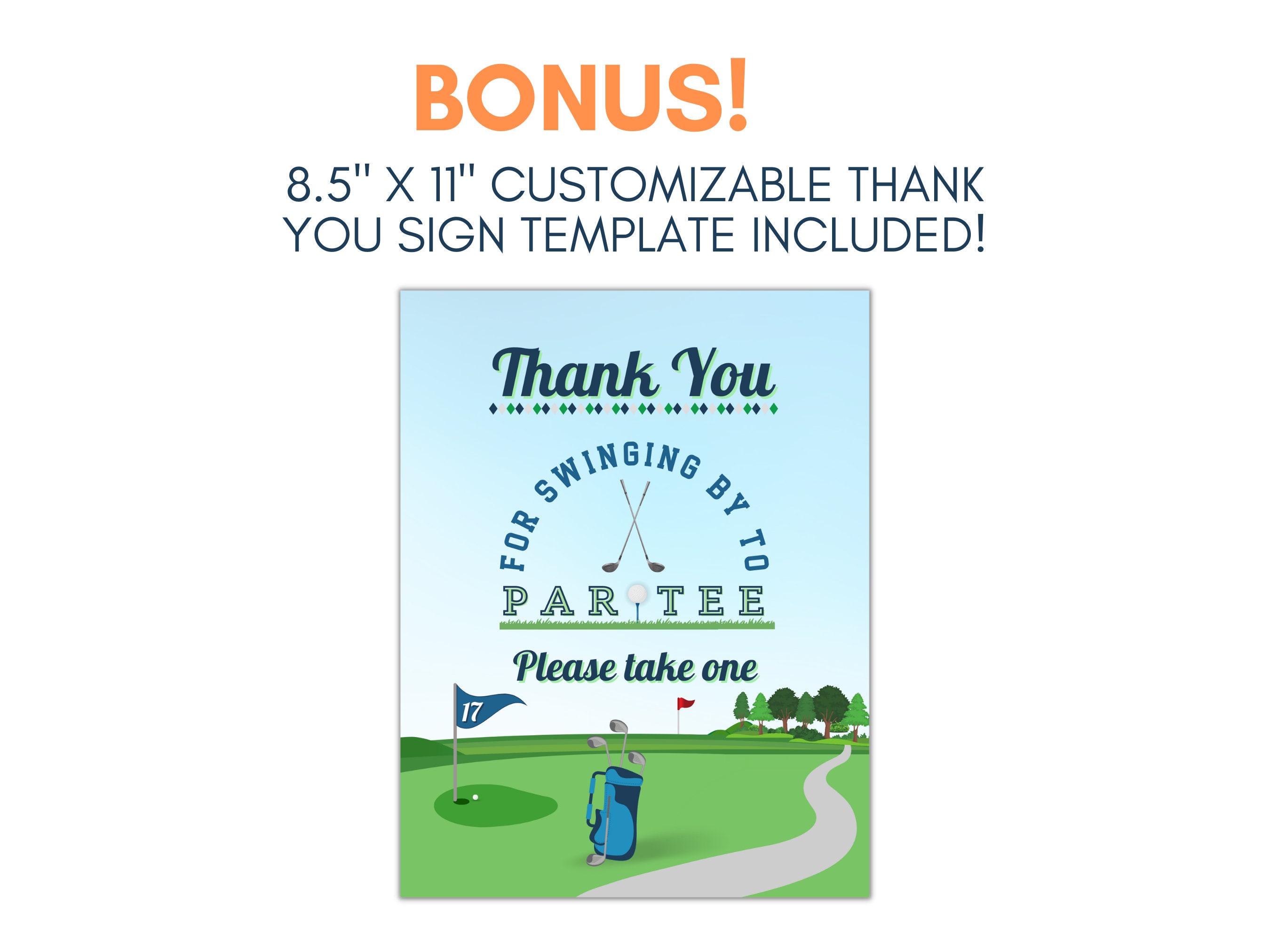 Golf Birthday Thank You Tag Template, Party Favor Tags, Gift Tags ...