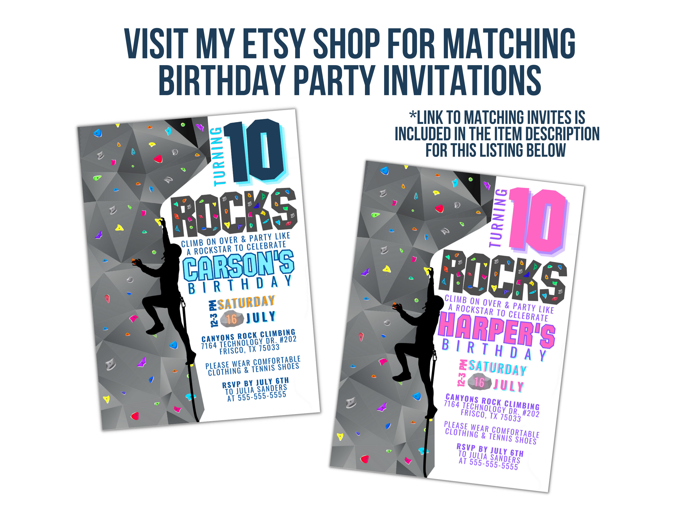 Rock Climbing Birthday Party Customizable Favor Tags, Template ...