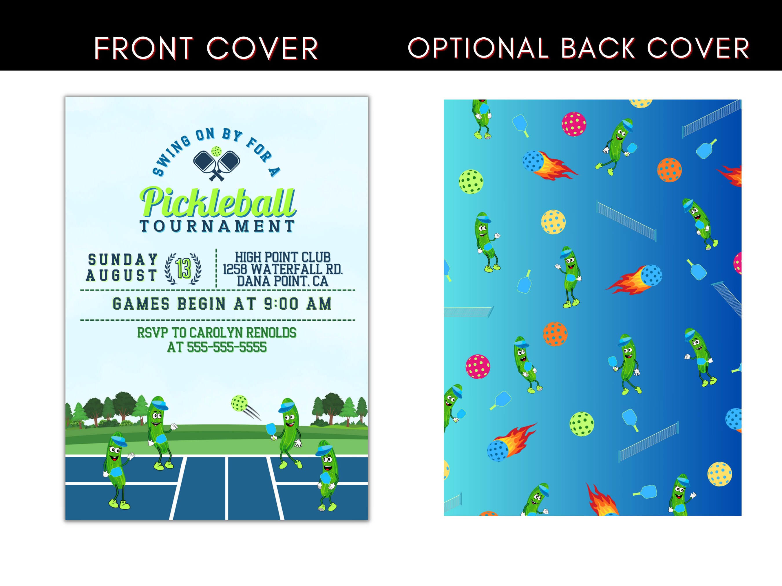 Pickleball Tournament Invitation, Customizable Template, Competition ...