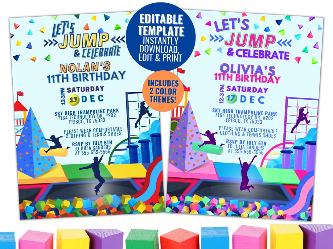Obstacle Course Birthday Invitation, Customizable Template, Digital ...