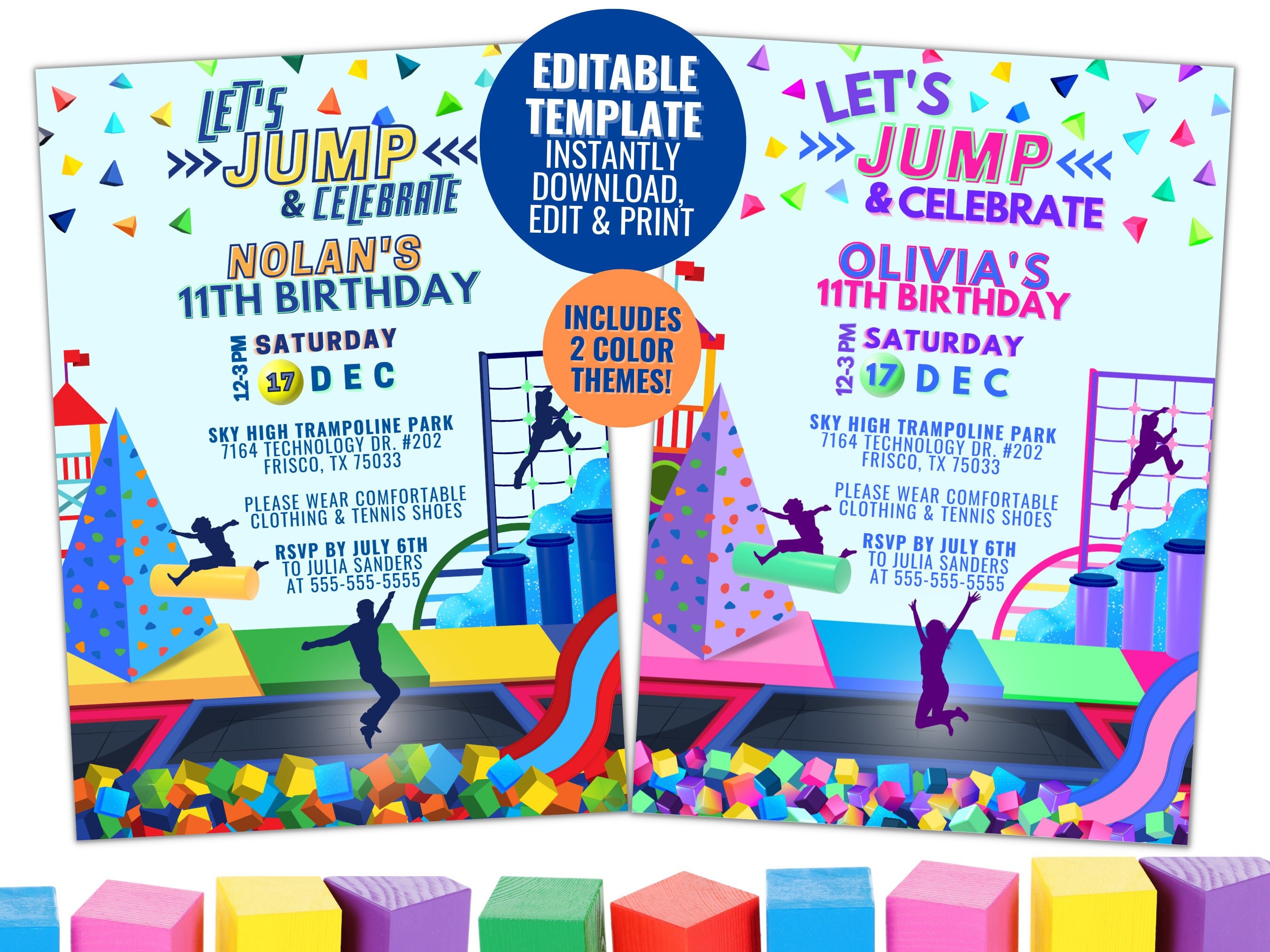 Obstacle Course Birthday Invitation, Customizable Template, Digital ...