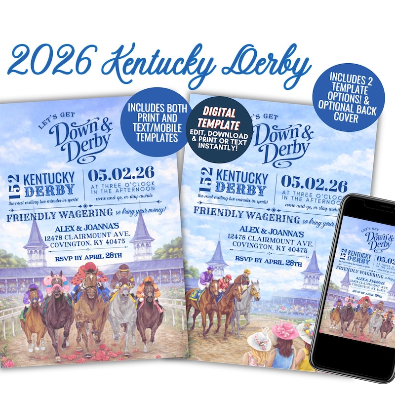 Kentucky Derby Flyer Template - Etsy