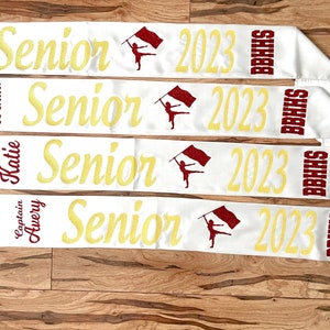 Senior Color Guard Sash With School Letters at the End - Etsy