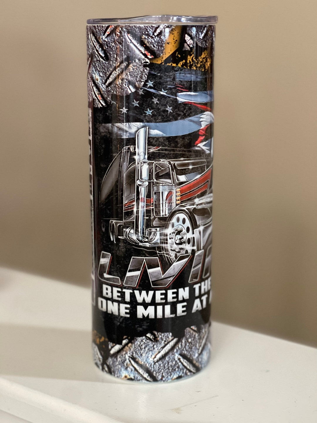 Truck Driver Theme 20oz Skinny Tumbler - Etsy