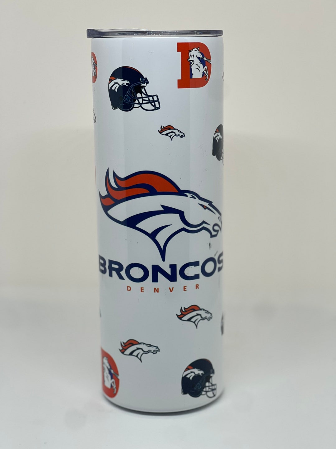 Denver Broncos Football 20oz Skinny Tumbler - Etsy