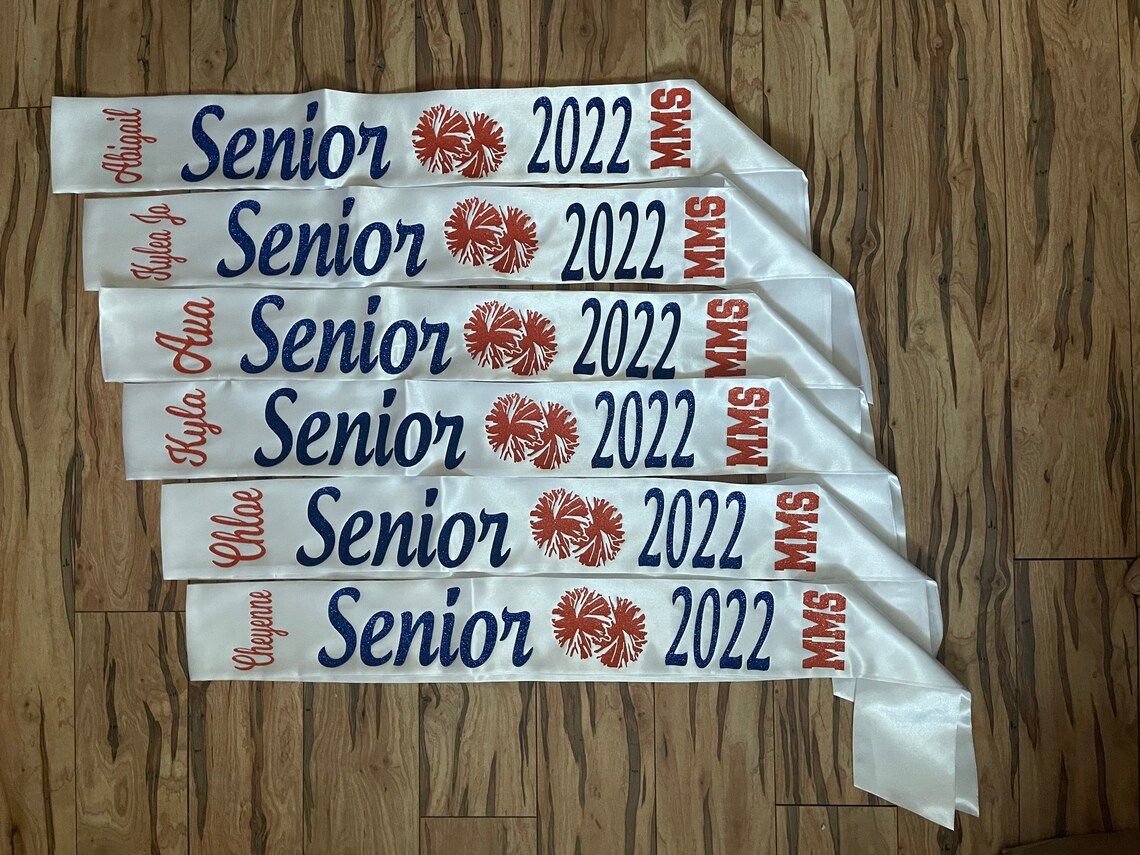 Senior Sash With Name and School Letters - Etsy