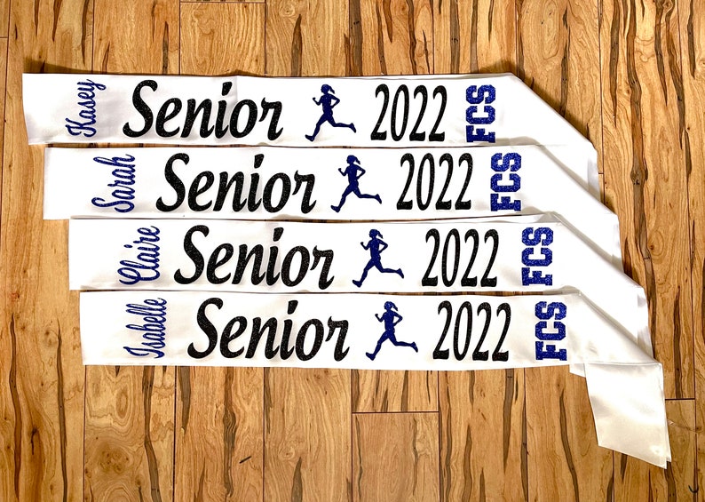 Senior Sash Track Runner Theme Sewen Together No Pins Needed - Etsy