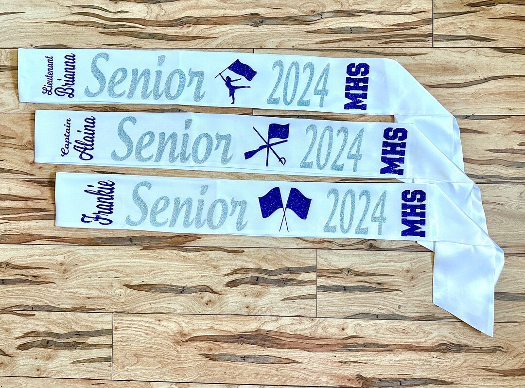 Senior Color Guard Sash With School Letters at the End - Etsy