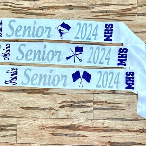 Senior Color Guard Sash With School Letters at the End - Etsy