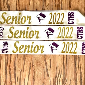 Senior Color Guard Sash With School Letters at the End - Etsy