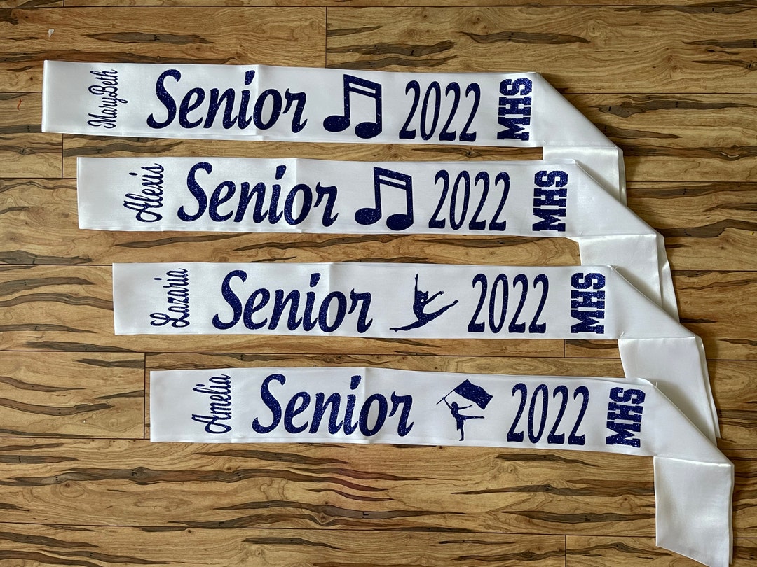 Senior Sash With Name and School Letters - Etsy