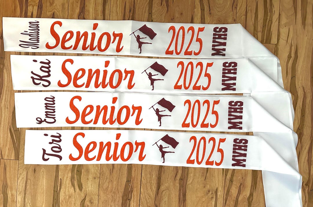 Senior Color Guard Sash With School Letters at the End - Etsy