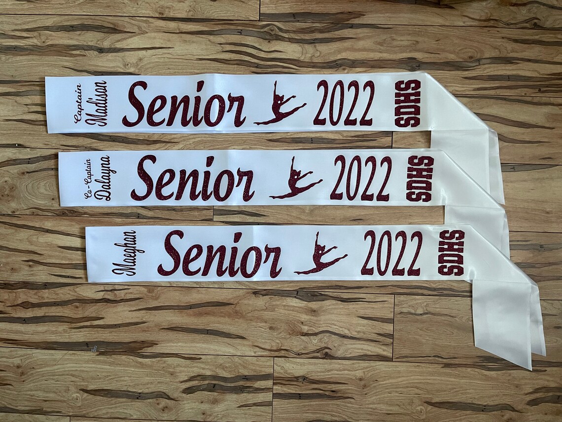 Senior Dance Theme Sash With Name and School Letter - Etsy