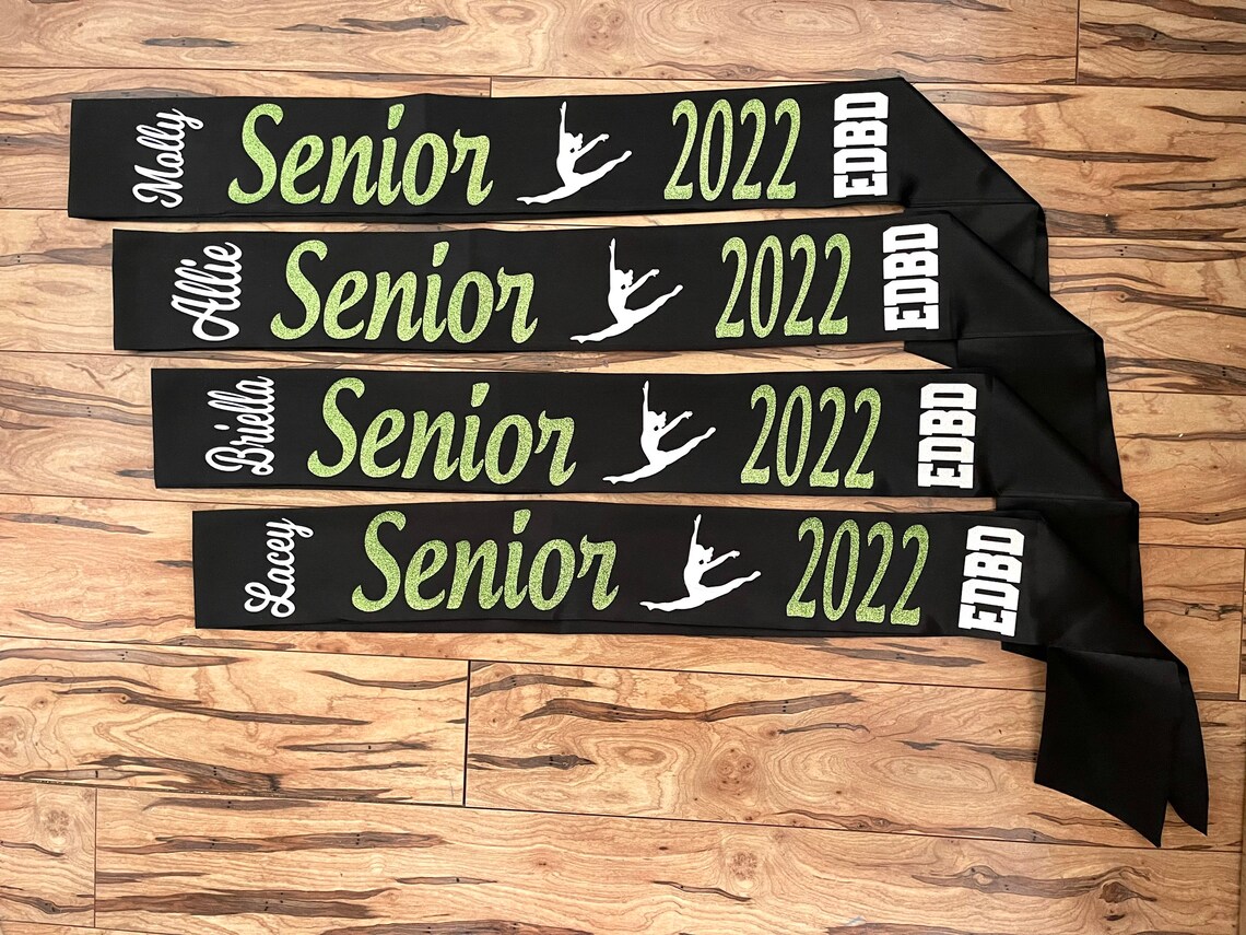 Senior Dance Theme Sash With Name and School Letter - Etsy