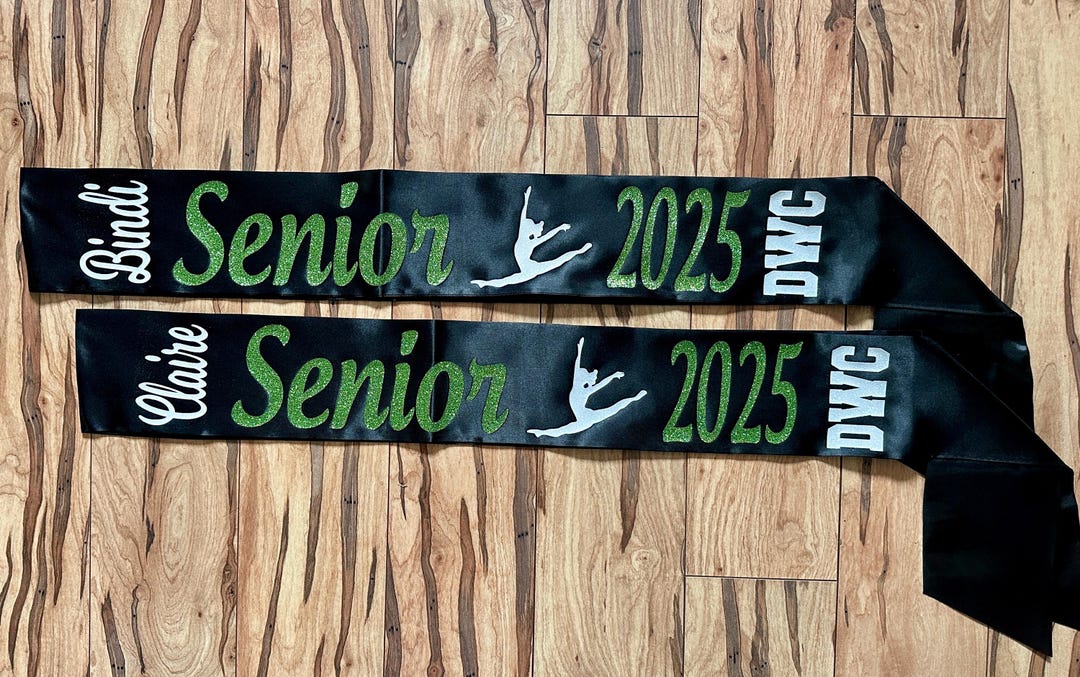 Senior Dance Theme Sash With Name and School Letter - Etsy