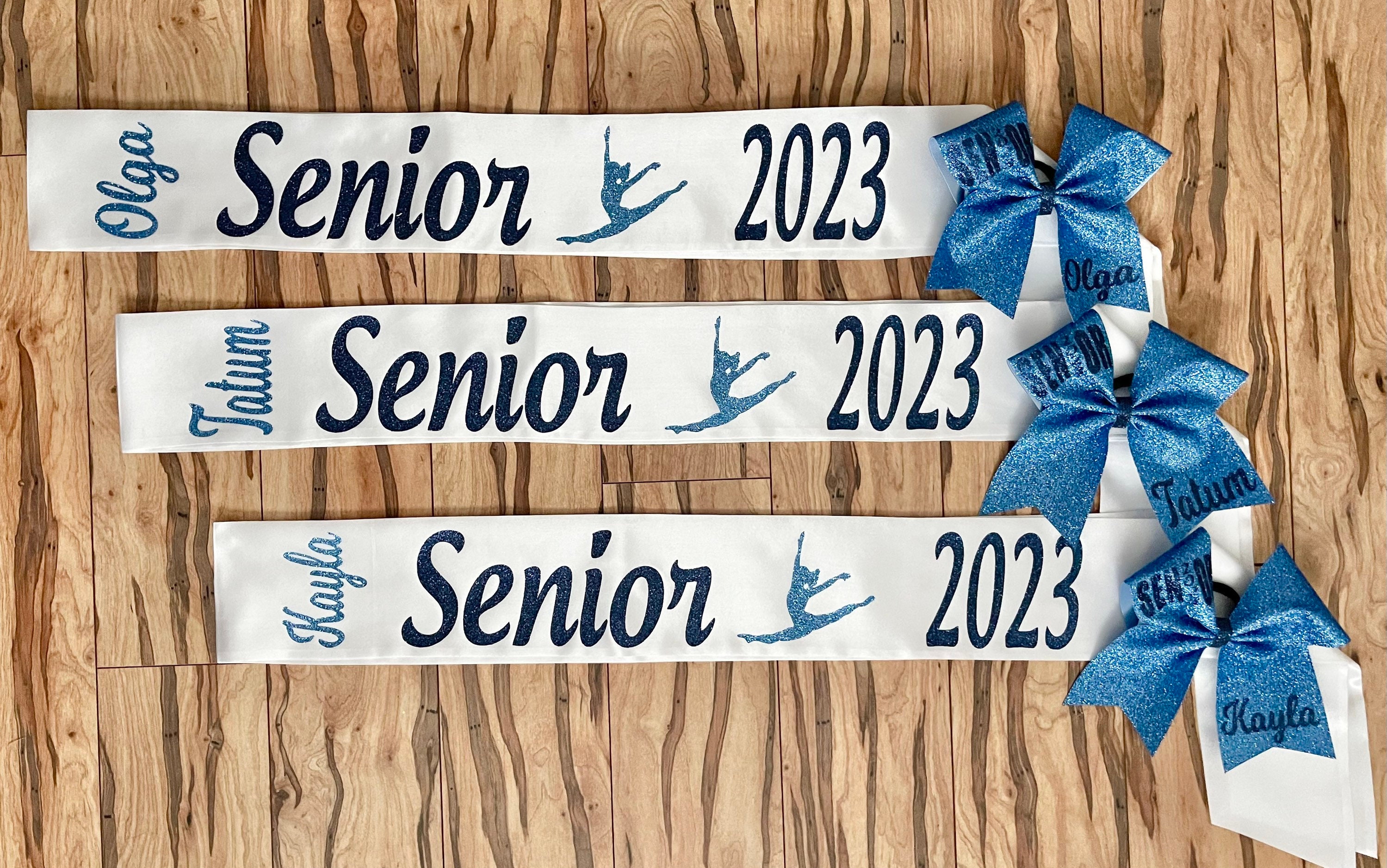 Senior Sash With Wording Add on and a Single Color Bow Set - Etsy