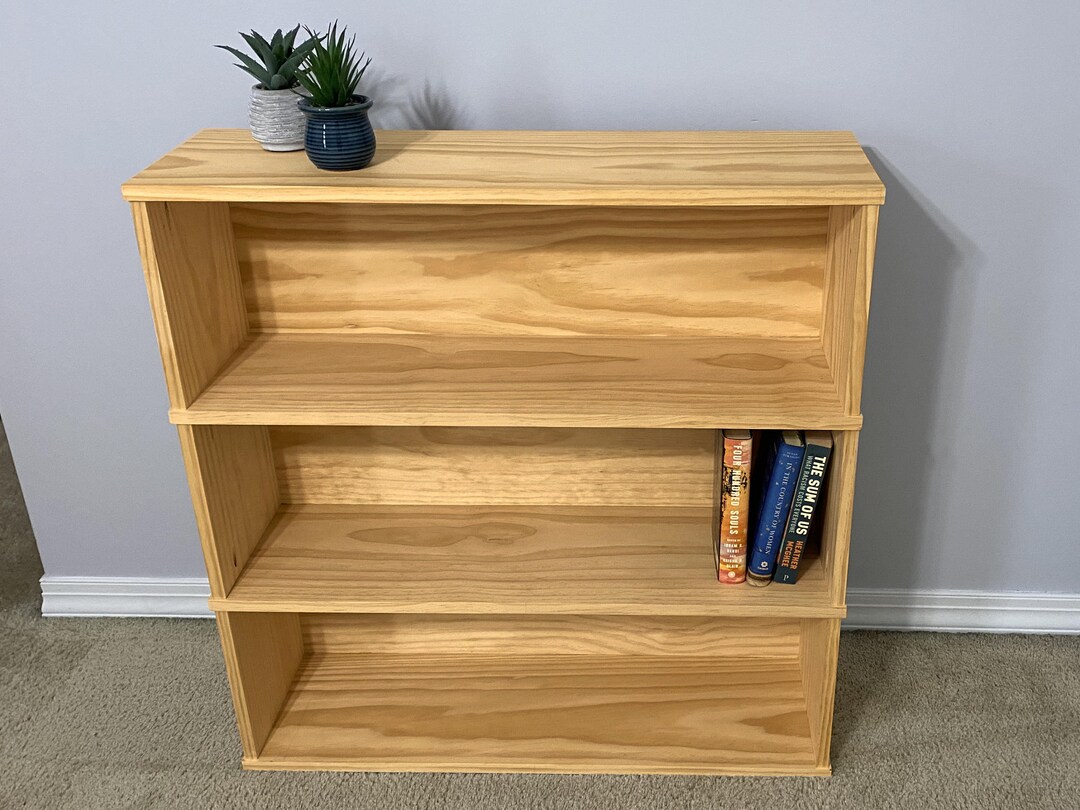 Solid Wood Bookcase Bookshelf Lyra: Non-toxic All Natural Finish - Etsy
