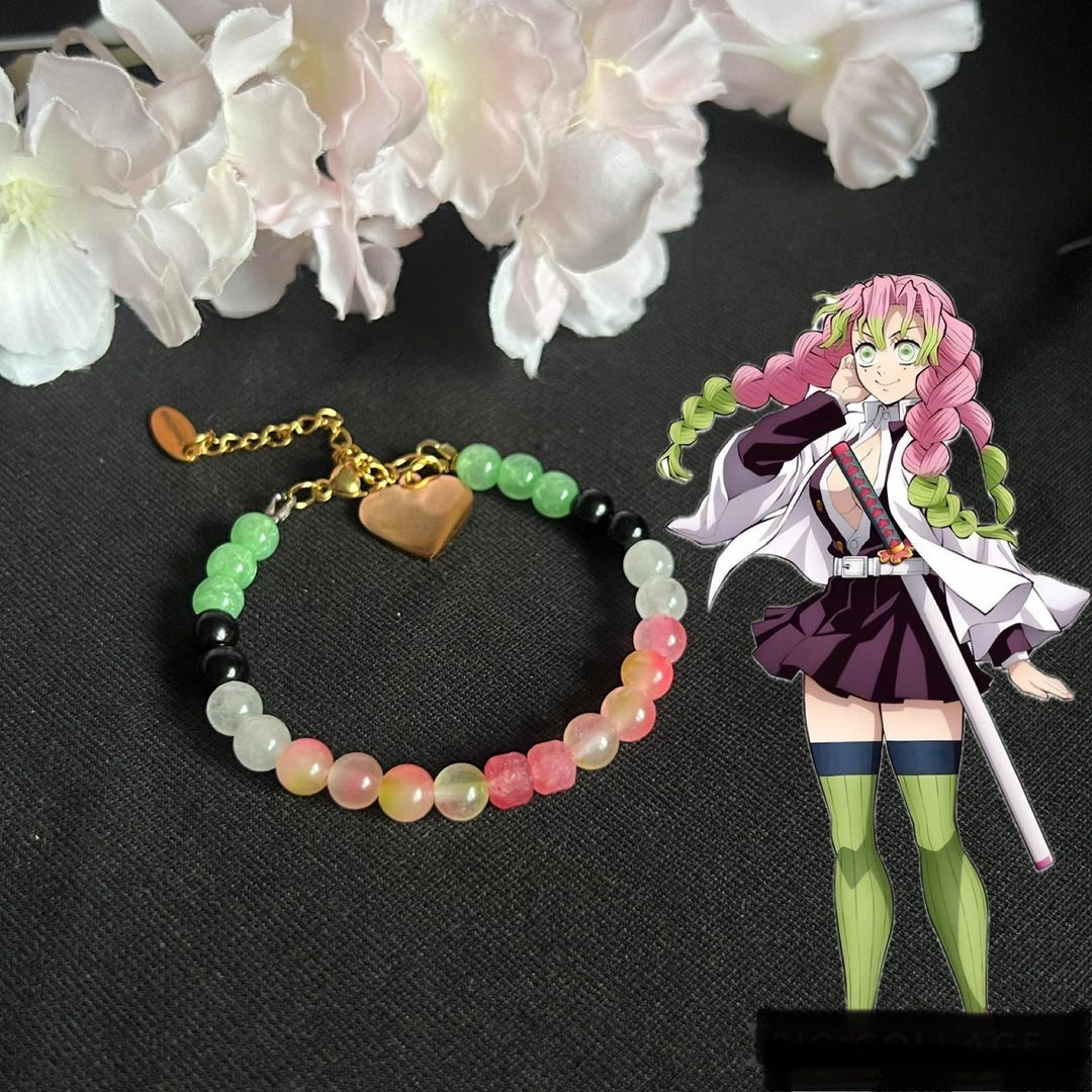 Demon Slayer Edelsteinarmband - Mitsuri Kanroji Inspiration - Edelstahl ...