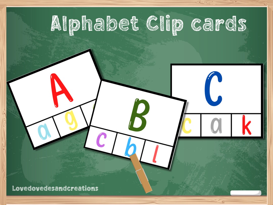 Alphabet Clip Cards ABC Clip Cardsabc Activity for Prek and - Etsy