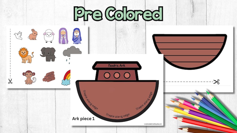 Noah's Ark Popsicle Stick Craft: Sunday School Printable (PDF Download ...