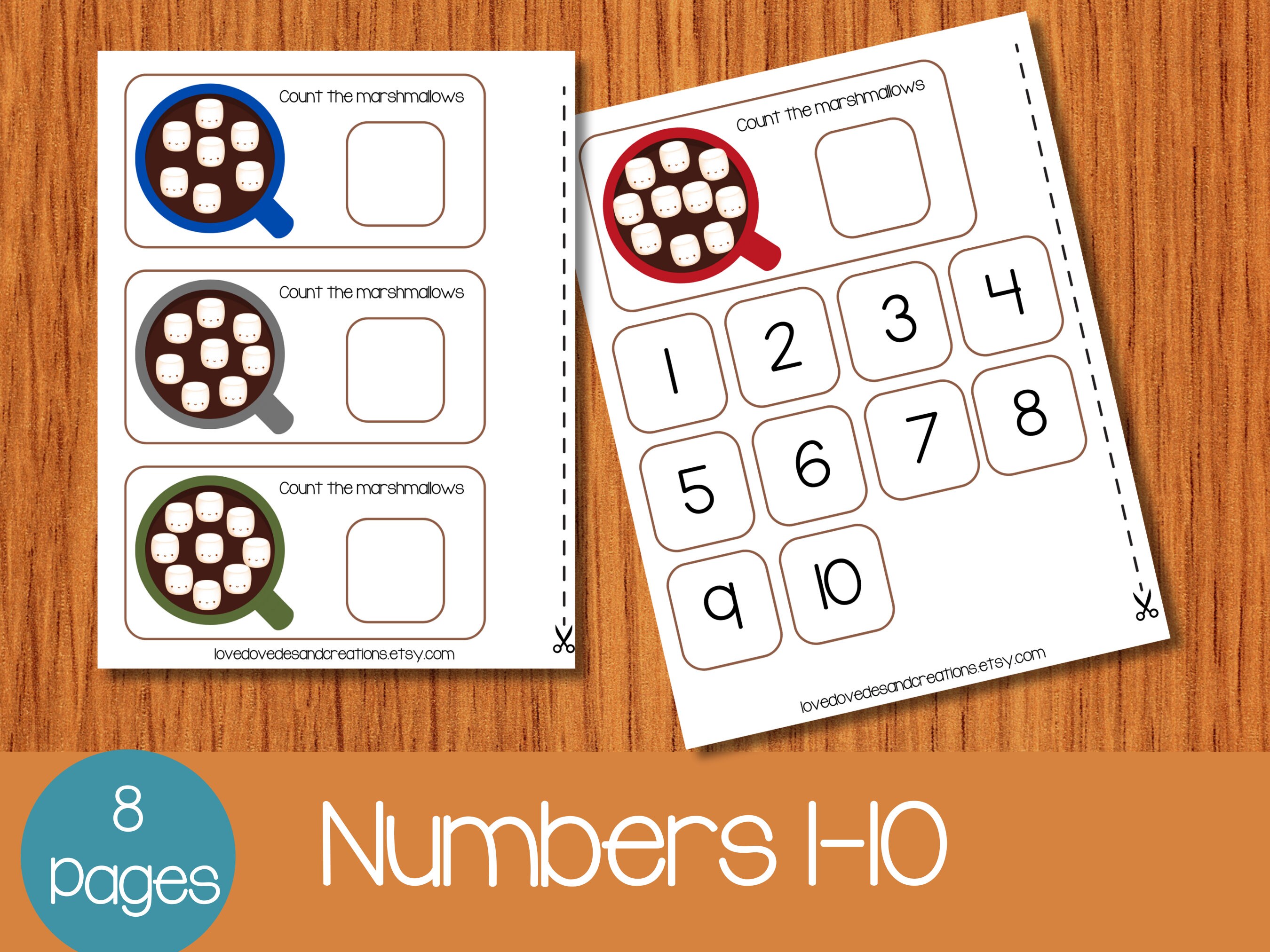 Hot Cocoa Counting and Addition Mats, Winter Math Centers, Winter ...
