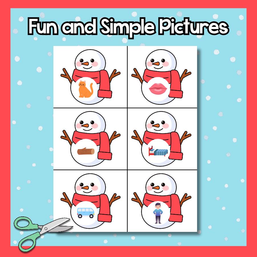 Snowman CVC Word Matching, Winter CVC Printable (PDF) - Etsy