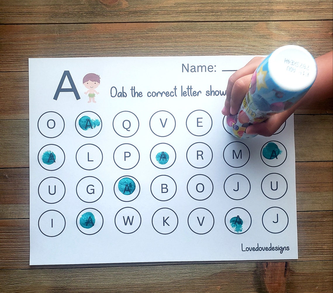ABC Bible Themed Dab It Worksheet ABC Worksheets Alphabet - Etsy