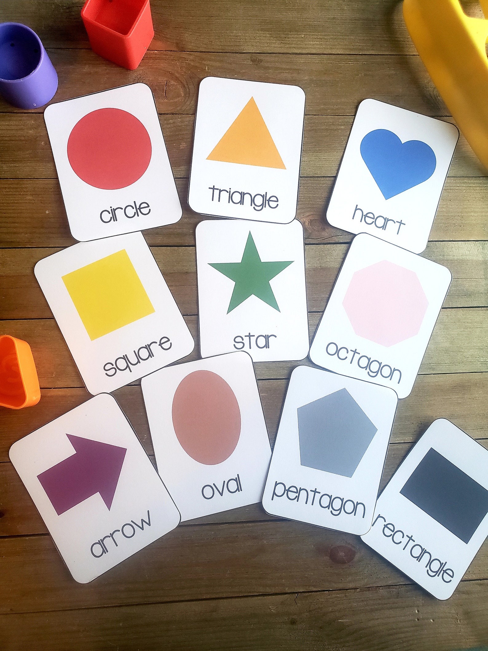 Shape Flashcards Montessori Style, Shape Flashcards, Shape Matching ...