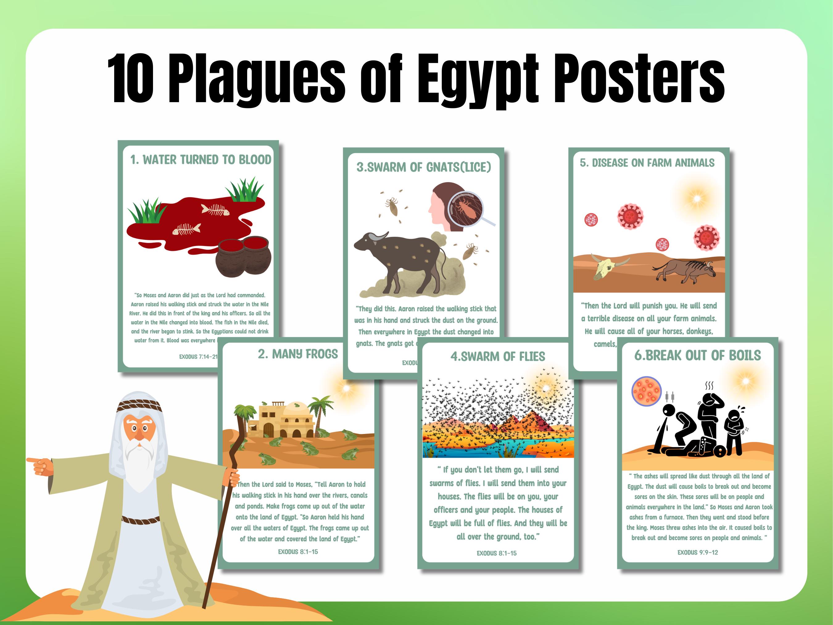 10 Plagues of Egypt Classroom Posters: Sunday School Lesson (PDF) - Etsy