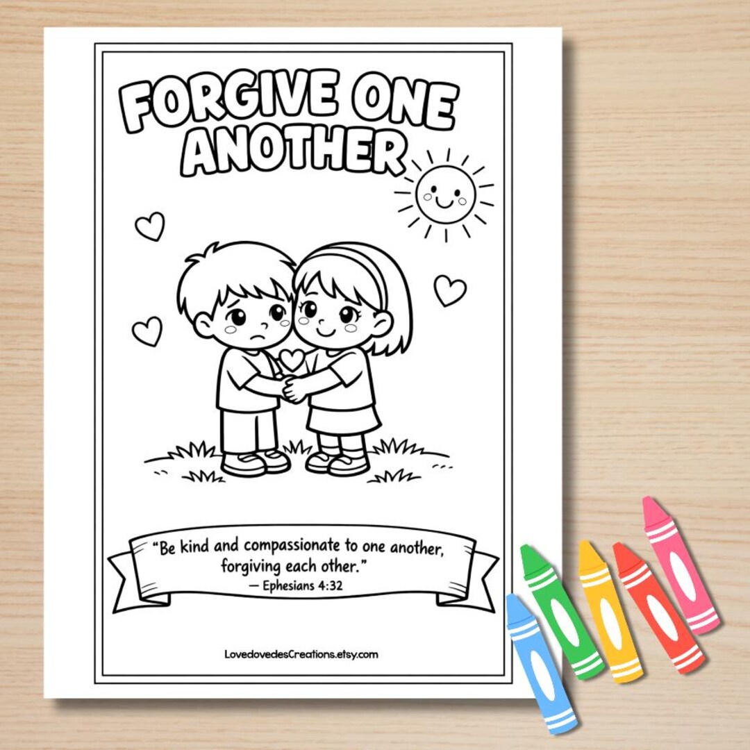 Forgiving One Another Coloring Page, Jesus Forgives Coloring Page (PDF ...