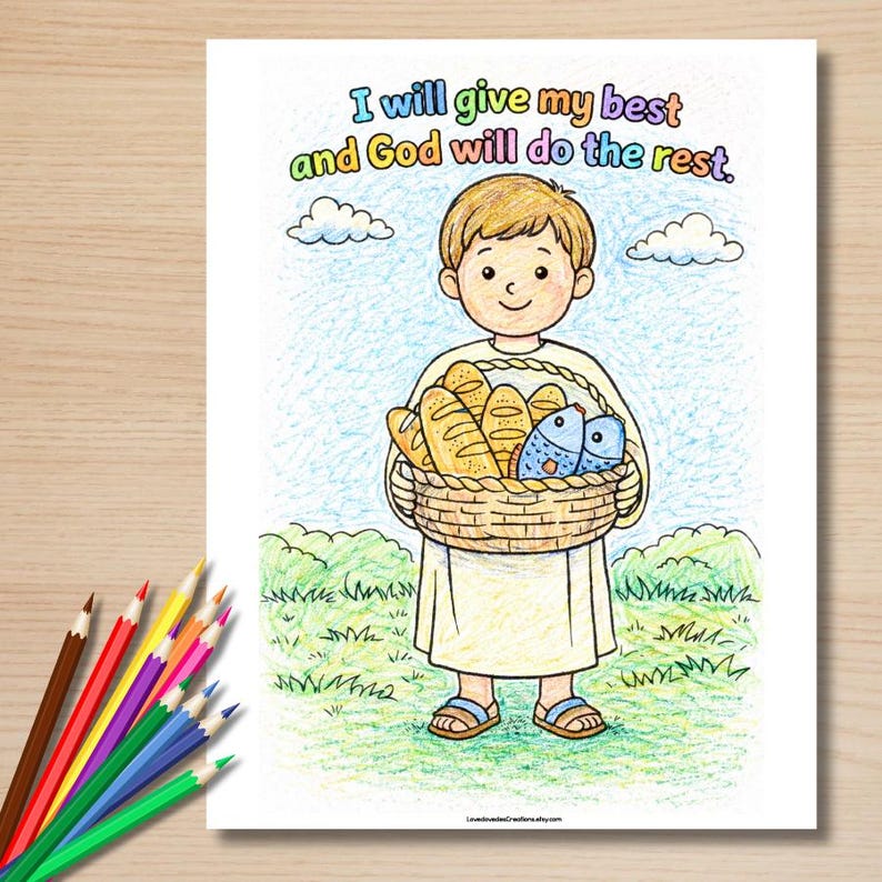 Jesus Feeds 5000 Bible Coloring Page, Jesus Feeds the Multitude (PDF ...