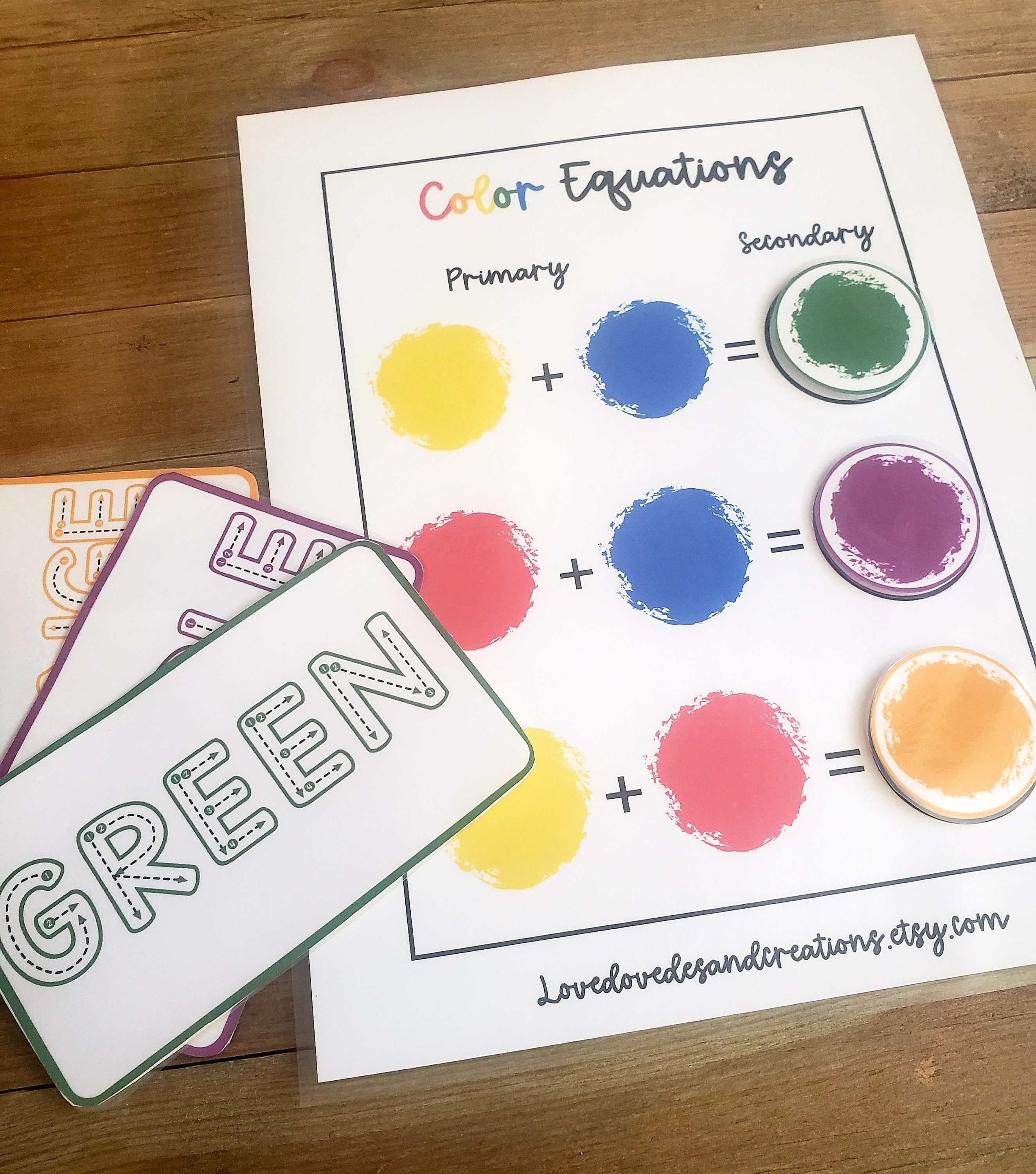 COLOR MIXING MAT, Color Mixing Printable, Color Mixing Worksheet ...