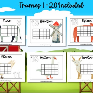 FINE MOTOR Pom Pom Counting & Tracing Set 1-20 Farm Animal - Etsy