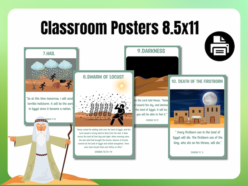 10 Plagues of Egypt Classroom Posters: Sunday School Lesson (PDF) - Etsy