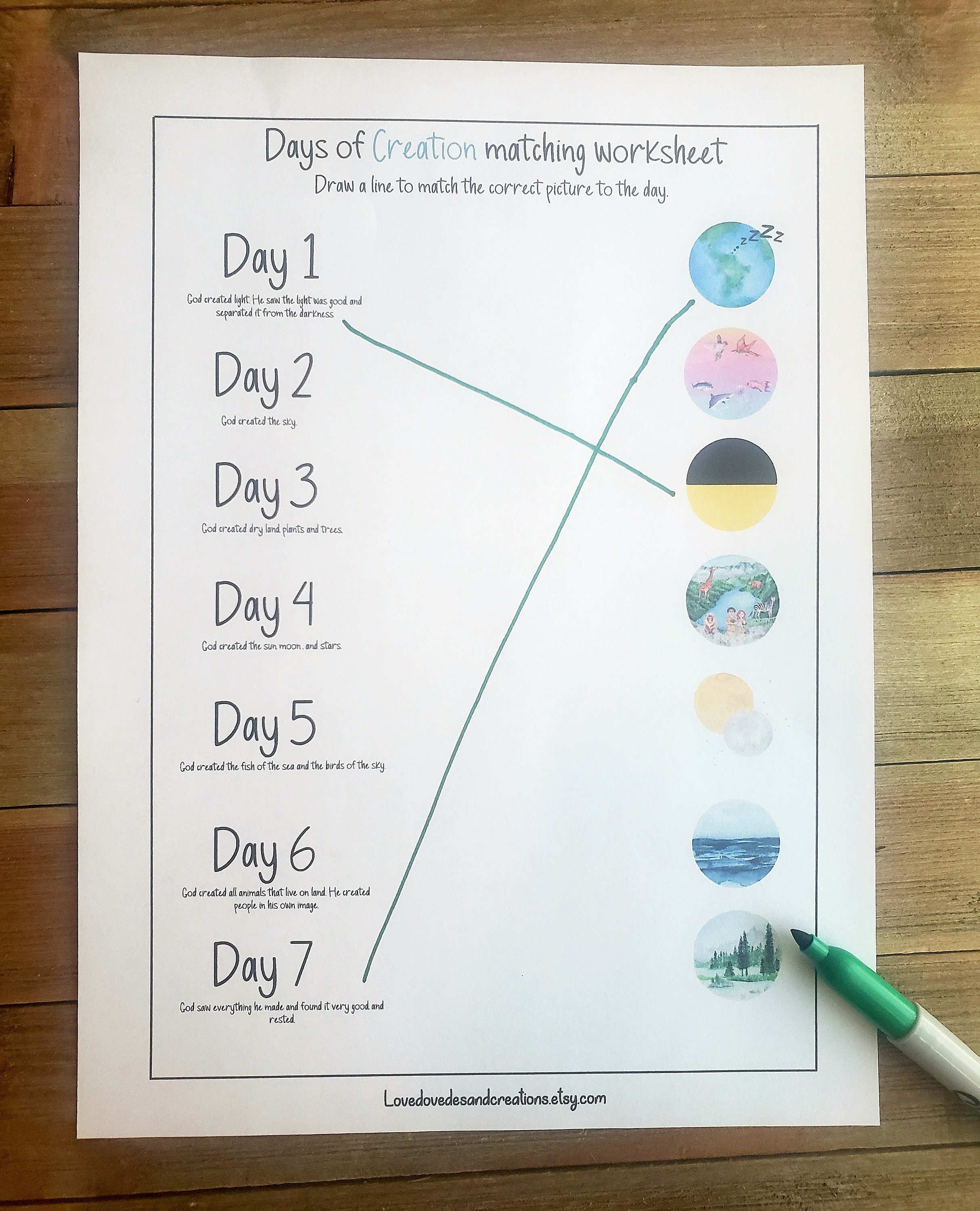 7 Days of Creation Flash Cards Days of Creation Activity - Etsy UK