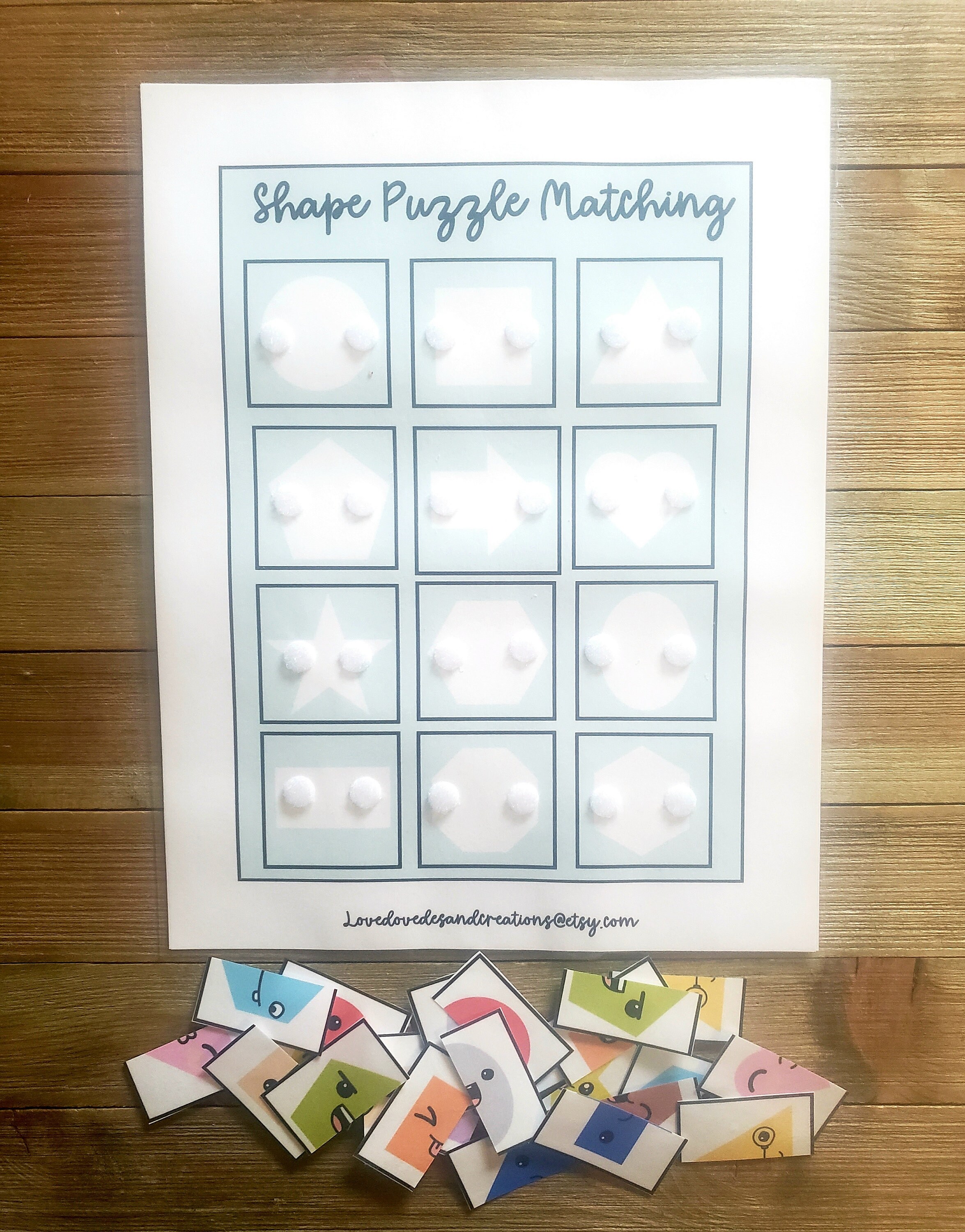 Shape Matching Worksheet, Shape Matching Puzzle , Shapes Matching ...